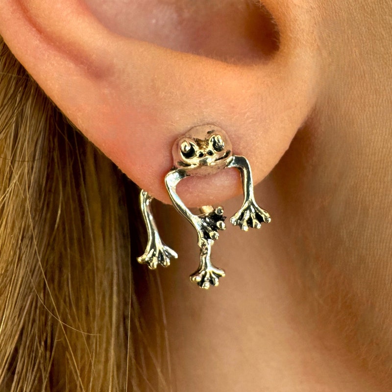 Frog Stud Earrings - Etsy