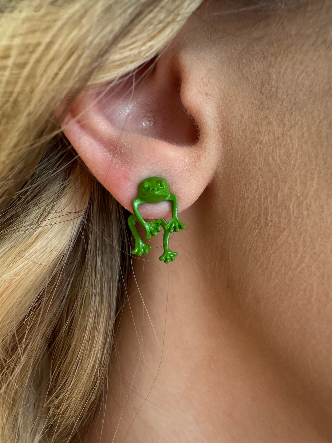 Frog Earrings, Frog Stud Earring, Front Back Earring, Frogs and Toads, Croaker, Toad Earrings ...