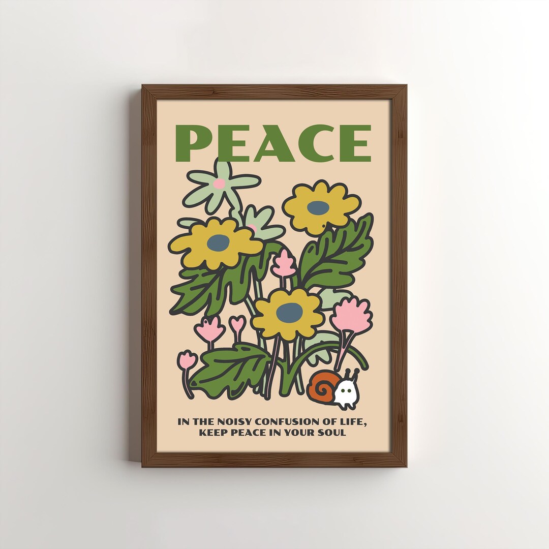 Peace Art Prints | Matte Paper Card | Positive Quote Poster | Cute ...
