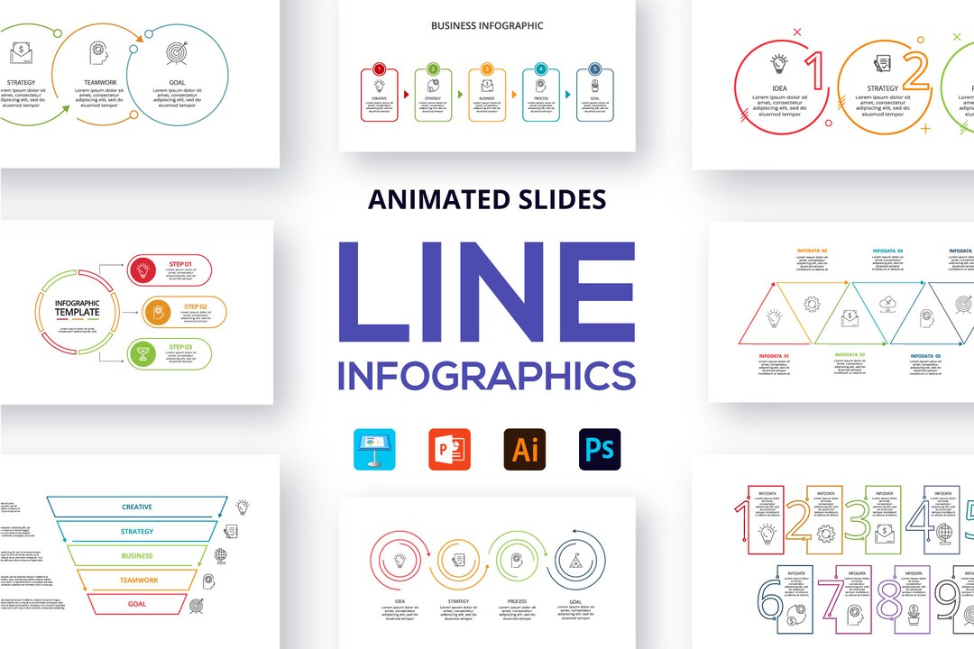 Line Animated Infographics Presentation Template, Powerpoint ...