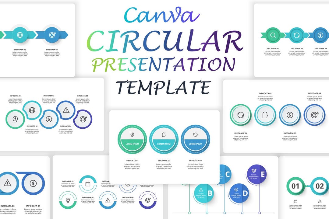 Circular Presentation Canva Template - Etsy