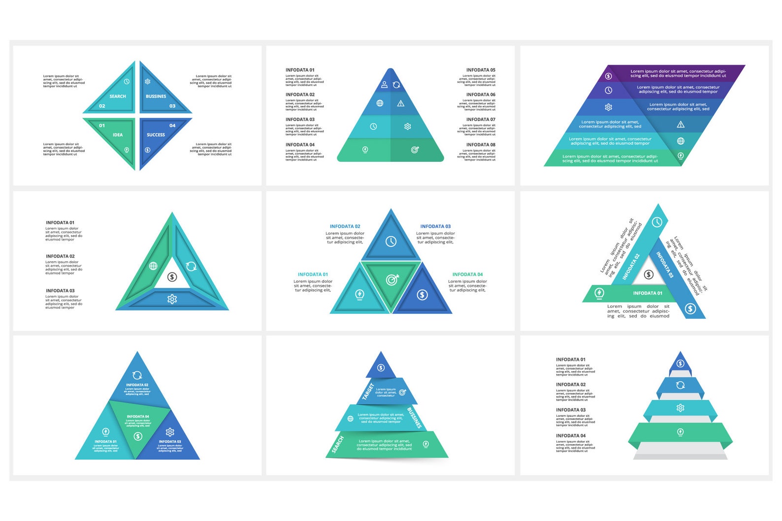 Triangle Animated Infographics V.2 Presentation Template - Etsy