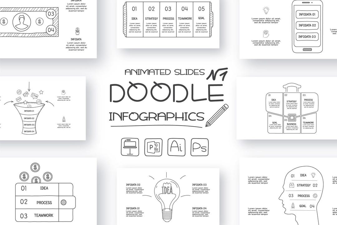 Animated Doodle Infographics Presentation Template 1: Powerpoint and ...