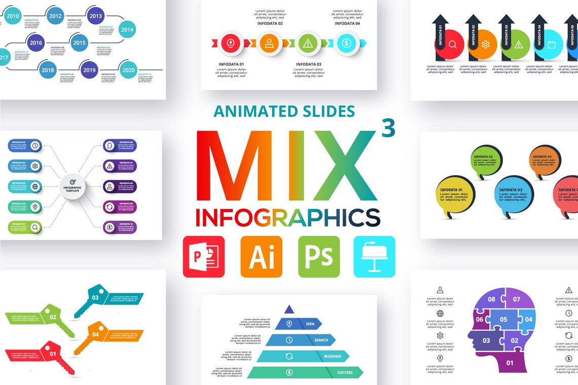 Mix Animated Presentation Template 3: Powerpoint & Keynote Template - Etsy
