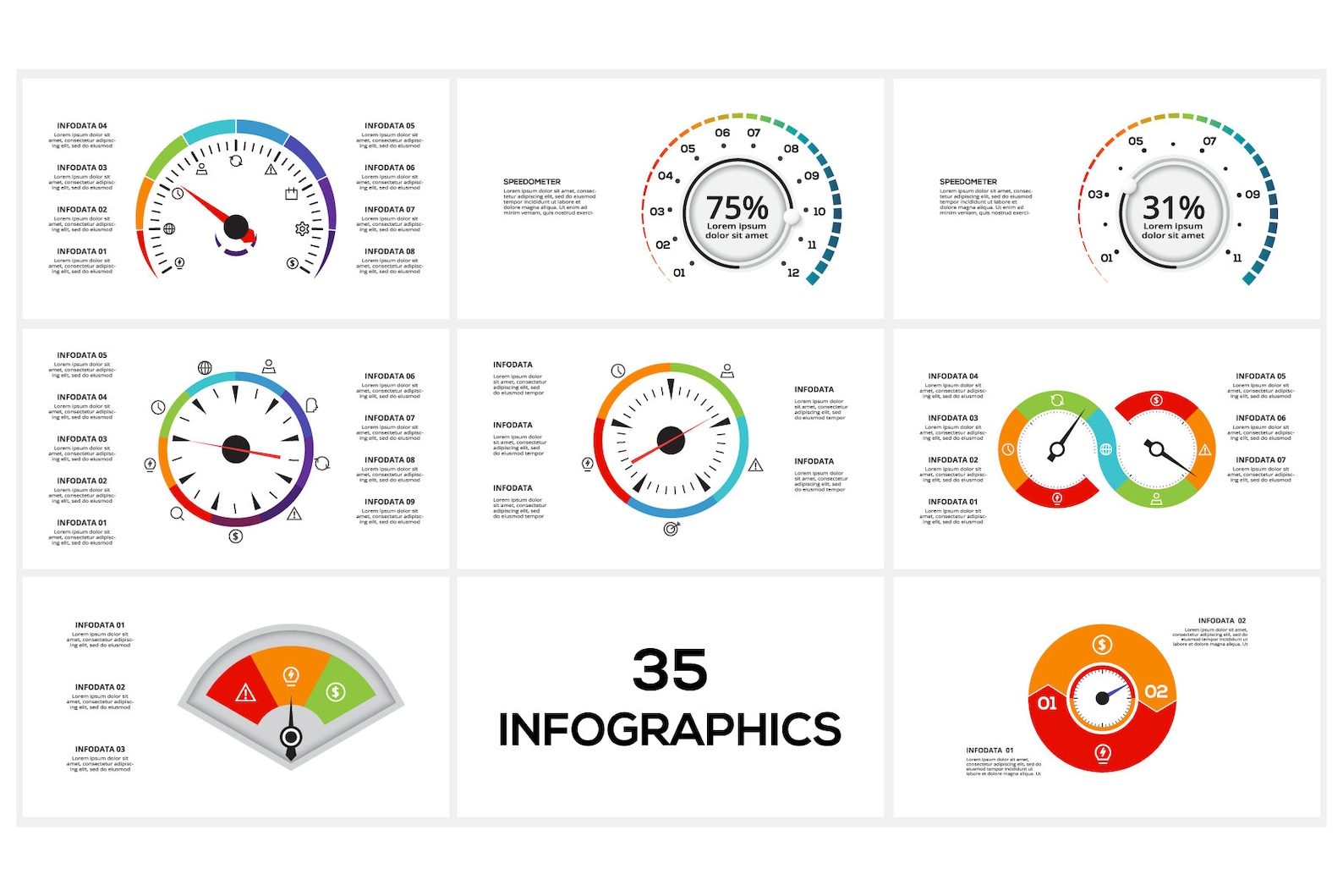 Speedometer Animated Infographics Presentation Template, Powerpoint ...