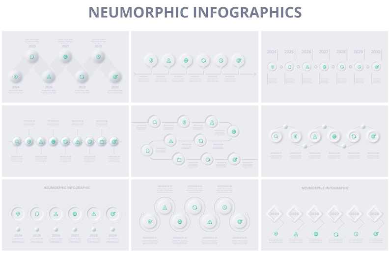 Neumorphic Animated Infographics Presentation Powerpoint Template ...