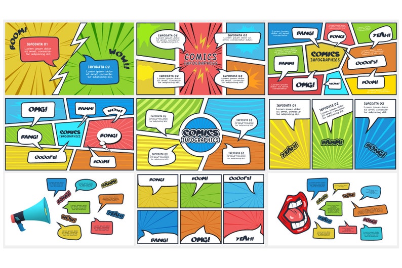 Comics Animated Infographics Presentation Template, Powerpoint ...