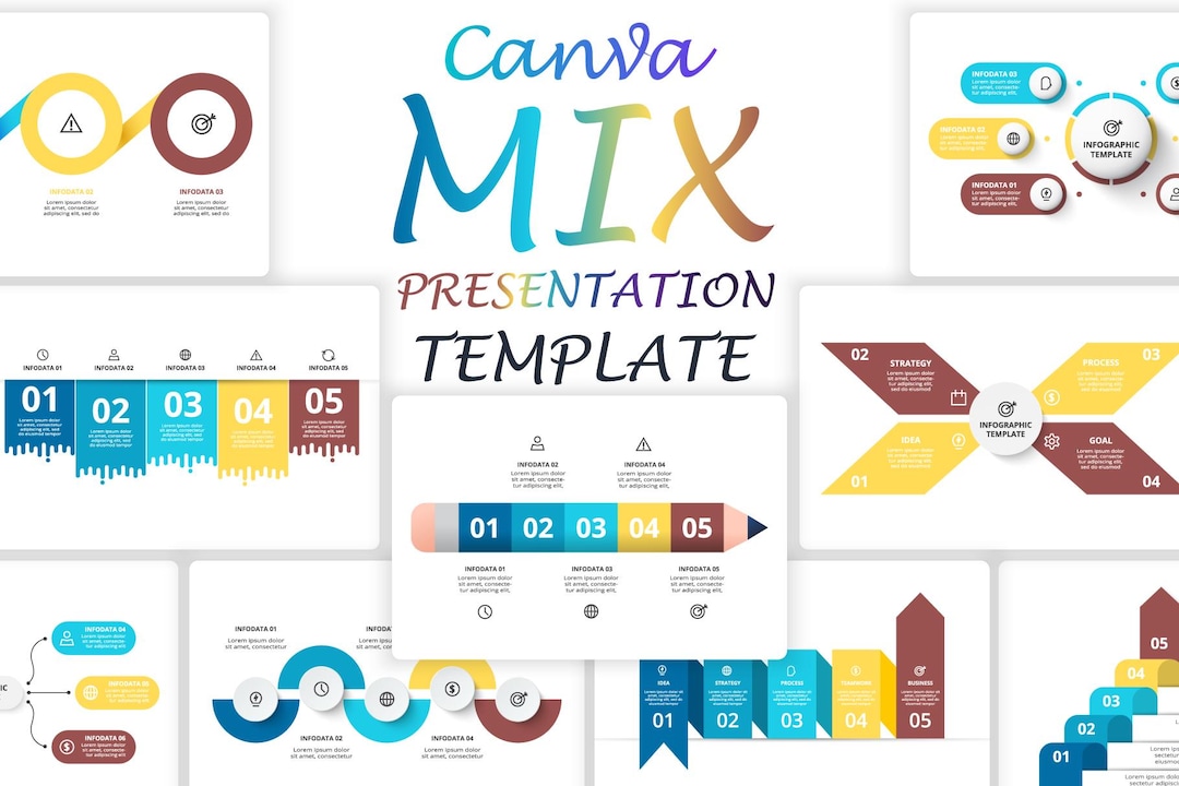 Mix Animated Infographics Presentation Canva Template - Etsy