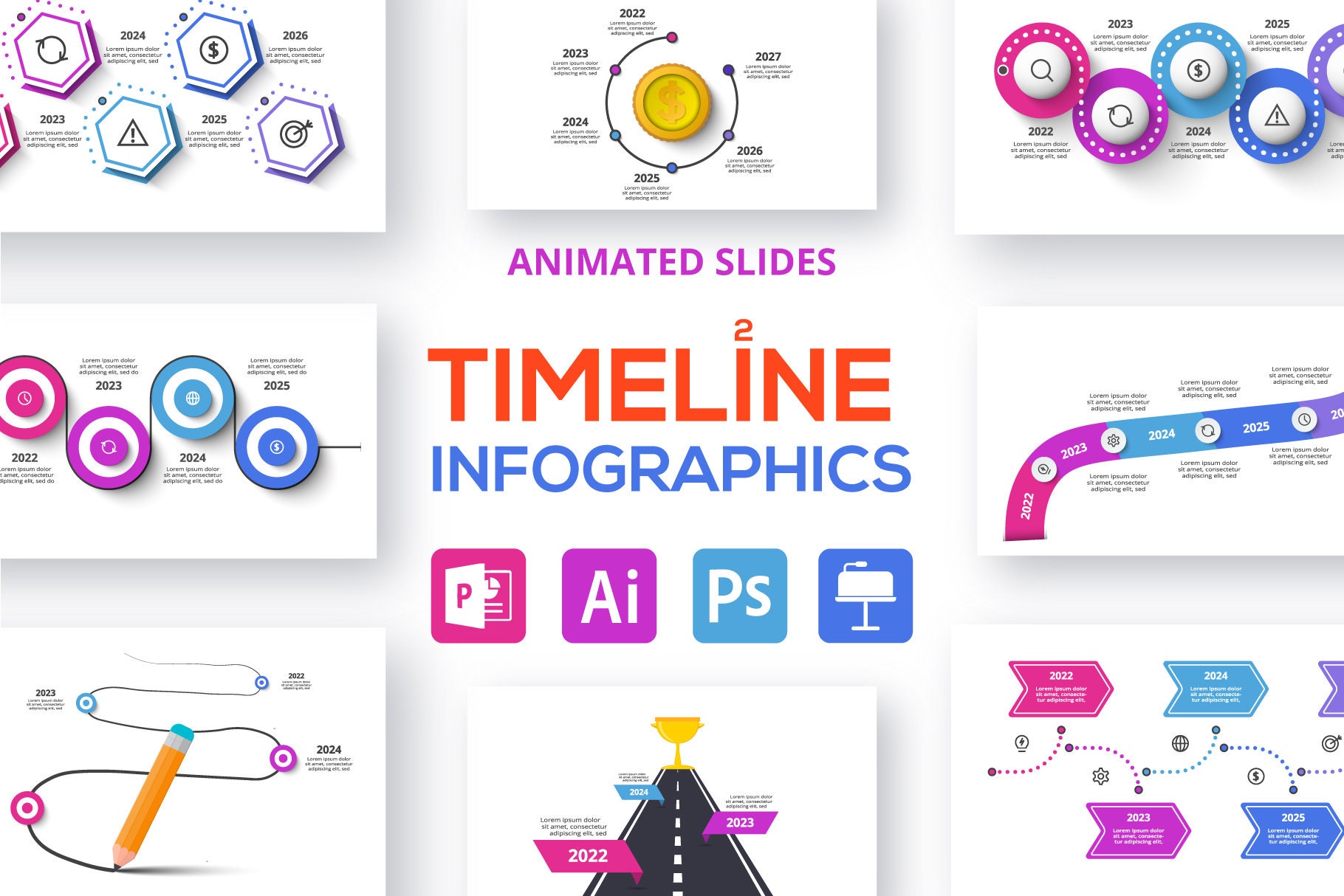 Timeline Animated Infographics Presentation Template, Powerpoint ...
