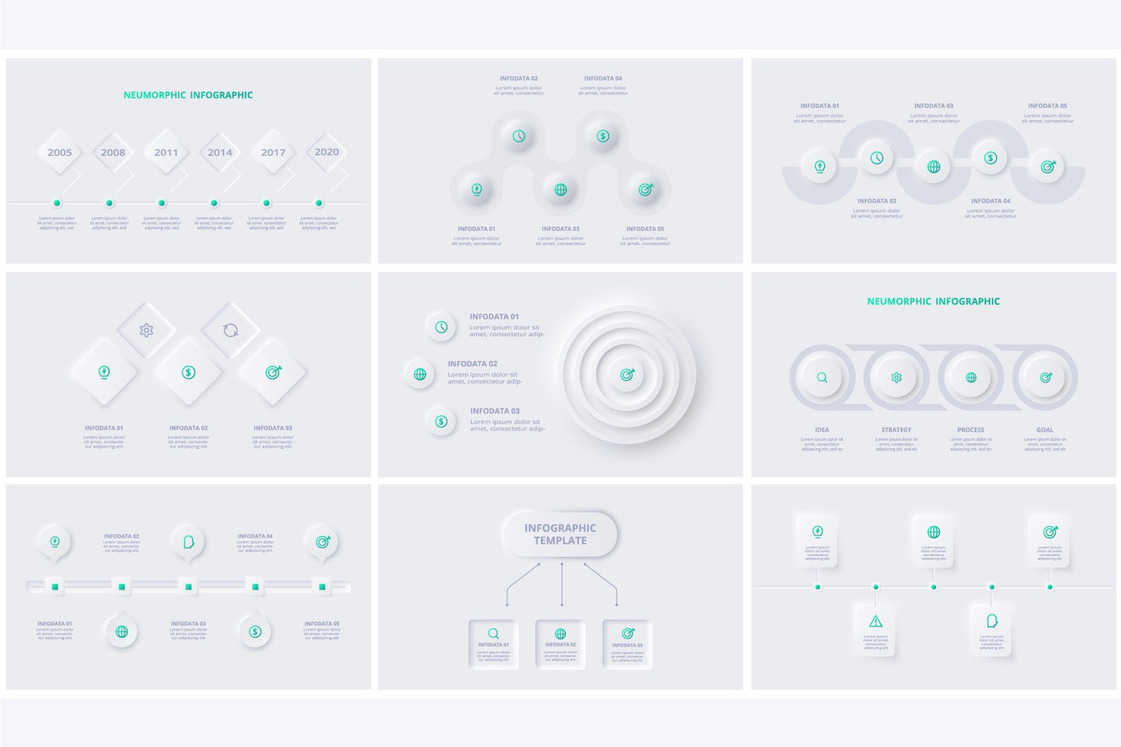 Neumorphic Animated Infographics Template 1 Powerpoint & Keynote - Etsy