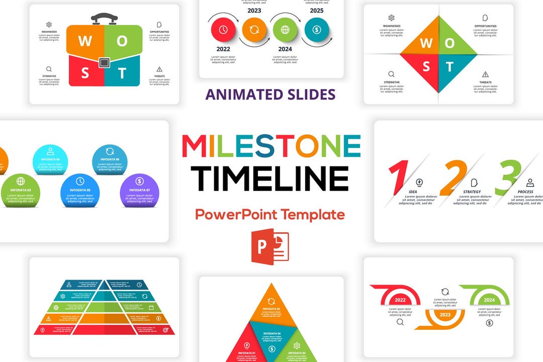 Milestone Timeline Animated Infographics Slides Powerpoint Template ...