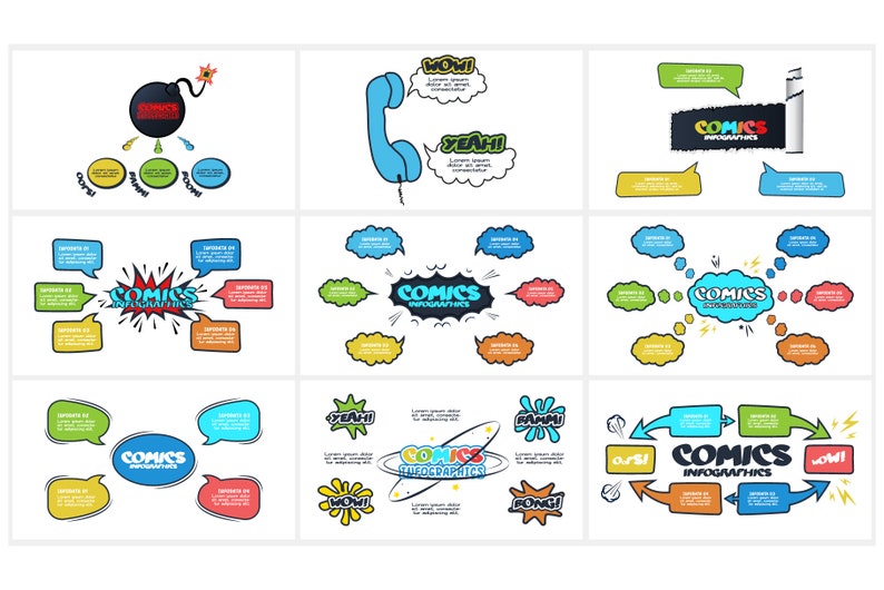 Comics Animated Infographics Presentation Template, Powerpoint ...