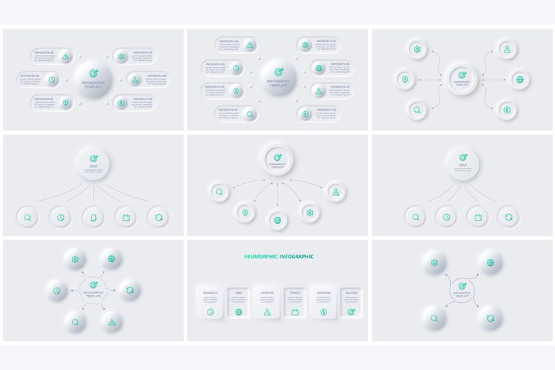 Neumorphic Animated Infographics Template 1 Powerpoint & Keynote - Etsy