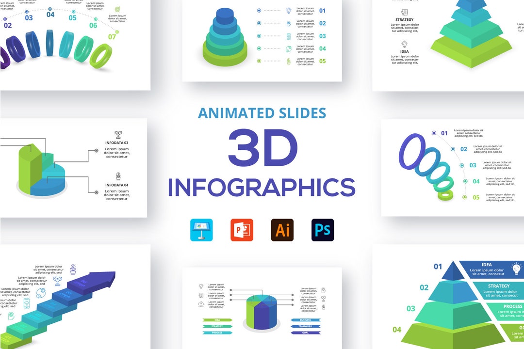 3D Animated Infographics Presentation Template, Powerpoint Presentation ...