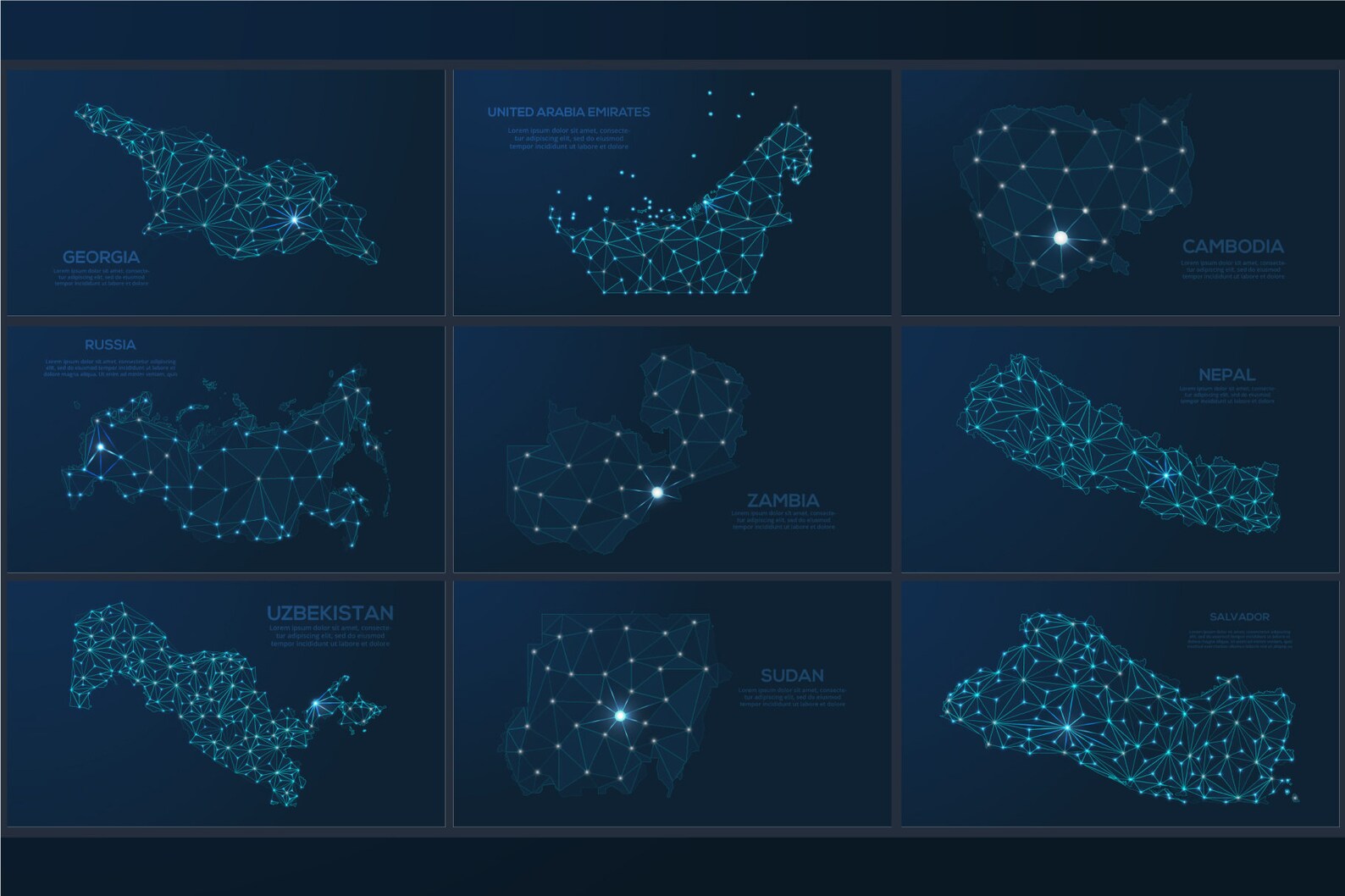 Night Sky Country Maps: Vector World Globe Cartography (AI, PSD) - Etsy