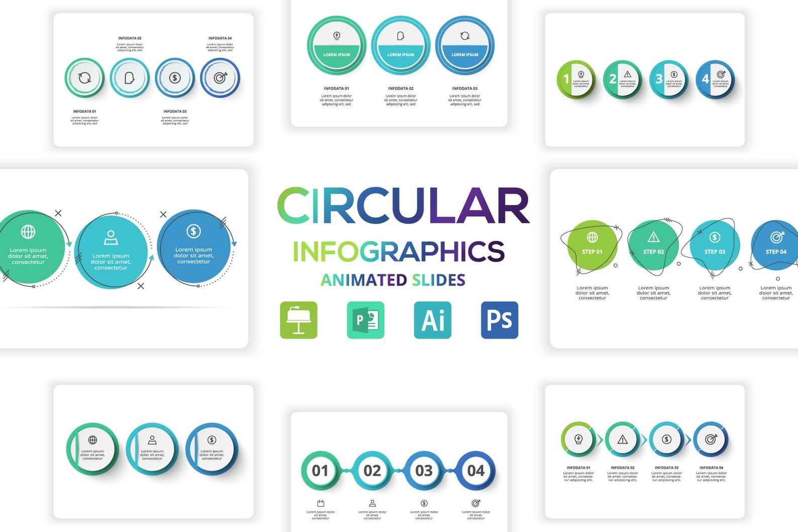 Circular Animated Infographics Presentation Template, Powerpoint ...