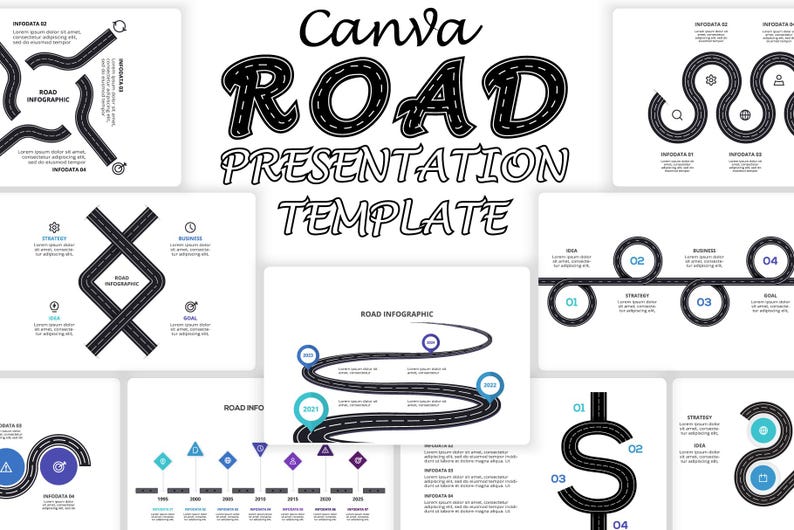 Road Presentation Canva Template - Etsy