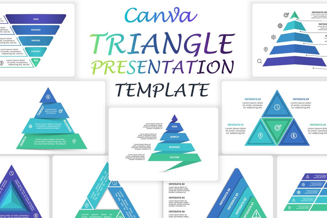 Triangle Animated Infographics Presentation Canva Template - Etsy
