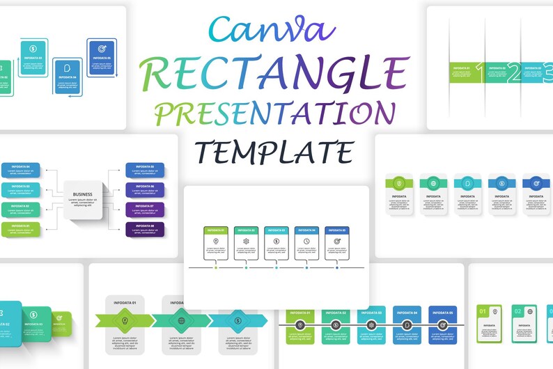 Rectangle Presentation Canva Template - Etsy