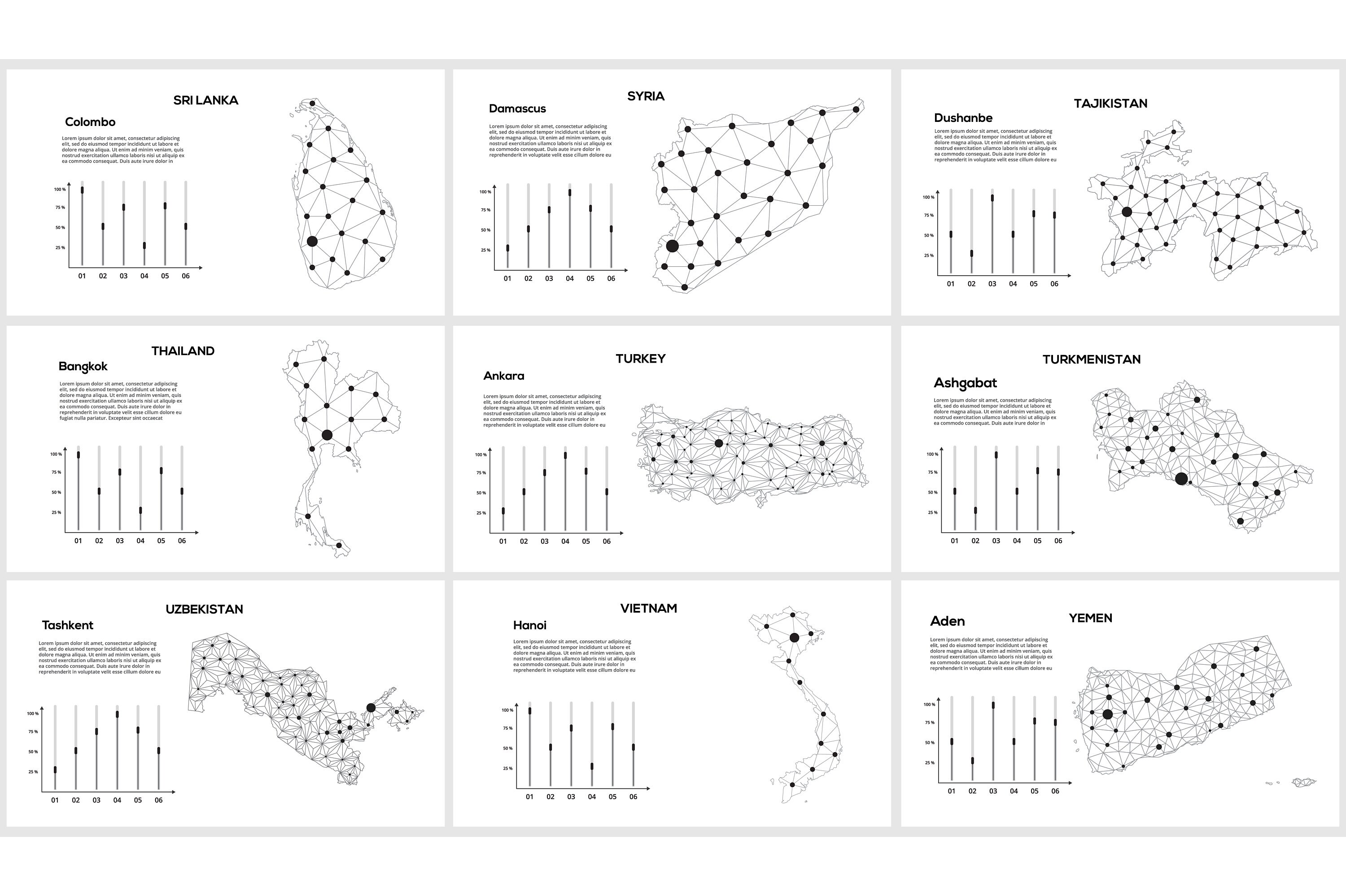 Animated Line Maps Powerpoint Template: Country Infographics - Etsy UK