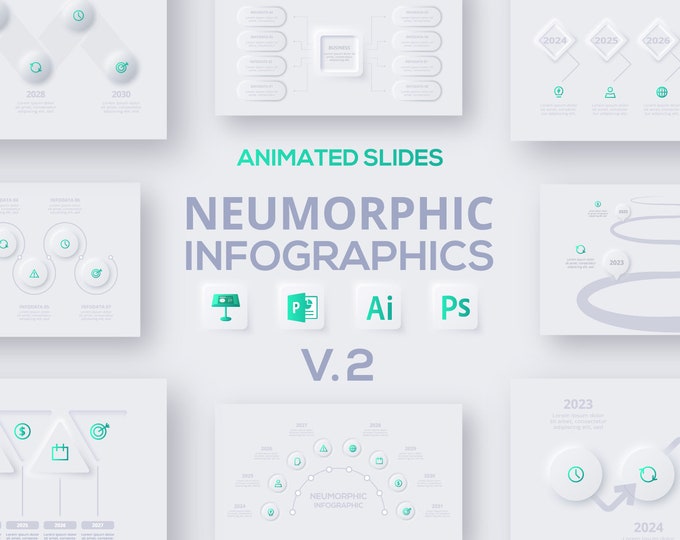 Neumorphic Animated Infographics Presentation Powerpoint Template ...