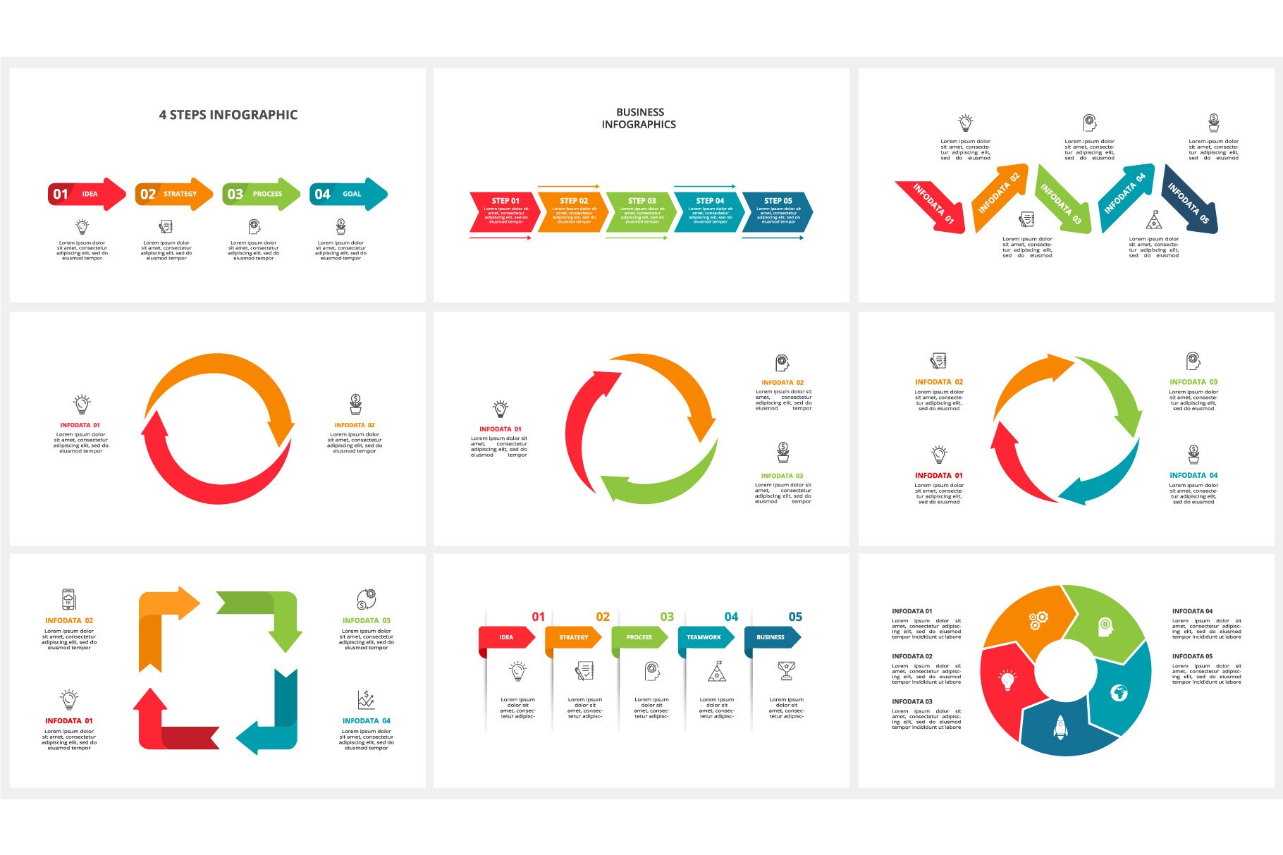 Arrows Animated Infographics Presentation Template, Powerpoint ...