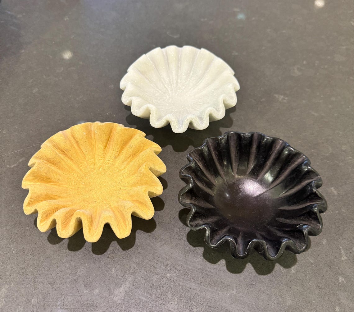 Marble Ruffle Bowl 5” | Ruffle Bowl | Mini Bowl - Etsy