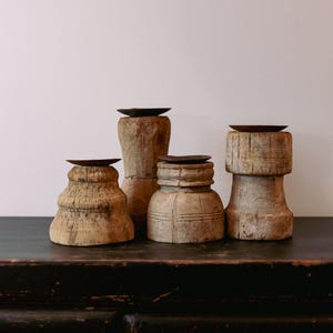 Candle Holder | Rustic Pillar Candle Holder | Primitive Candle Holder ...