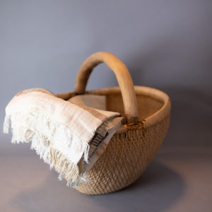 Large Antique Basket With Handle - Etsy