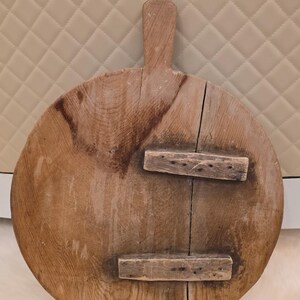 Vintage European Round Breadboard | 20” Rustic Wooden Bread Board ...