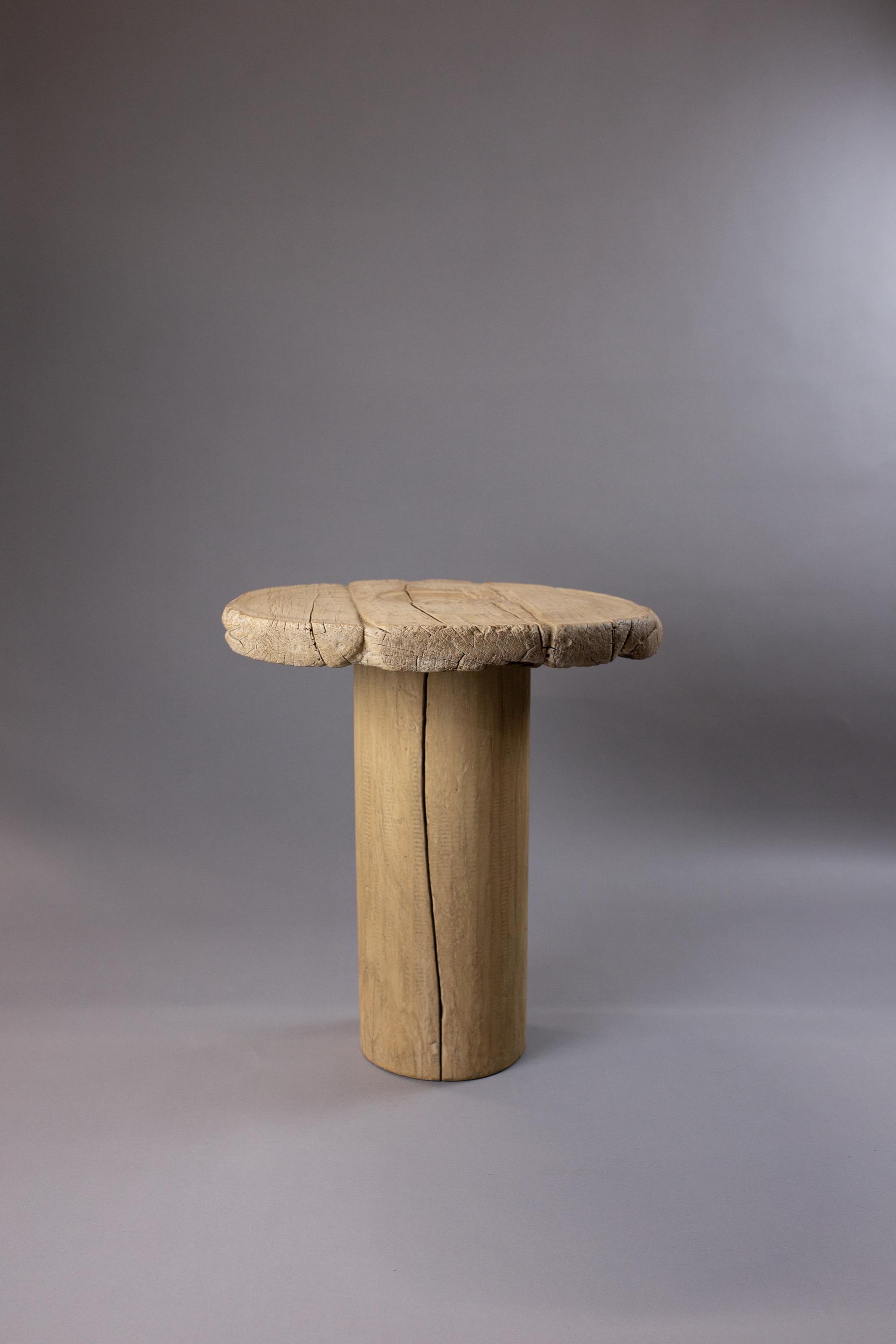 Center-pole Elm Side Table - Etsy