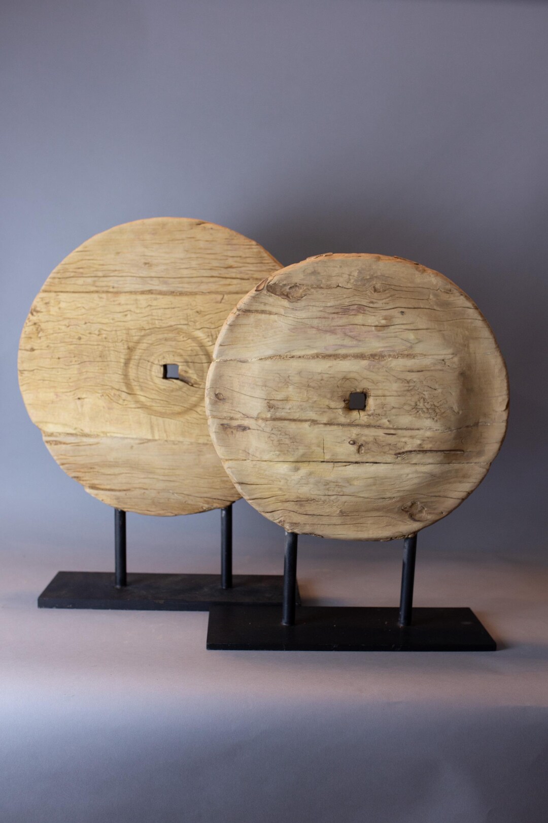 Decorative Wheel | Antique Cart Wheel on Stand | Sculpture Wheel - Etsy