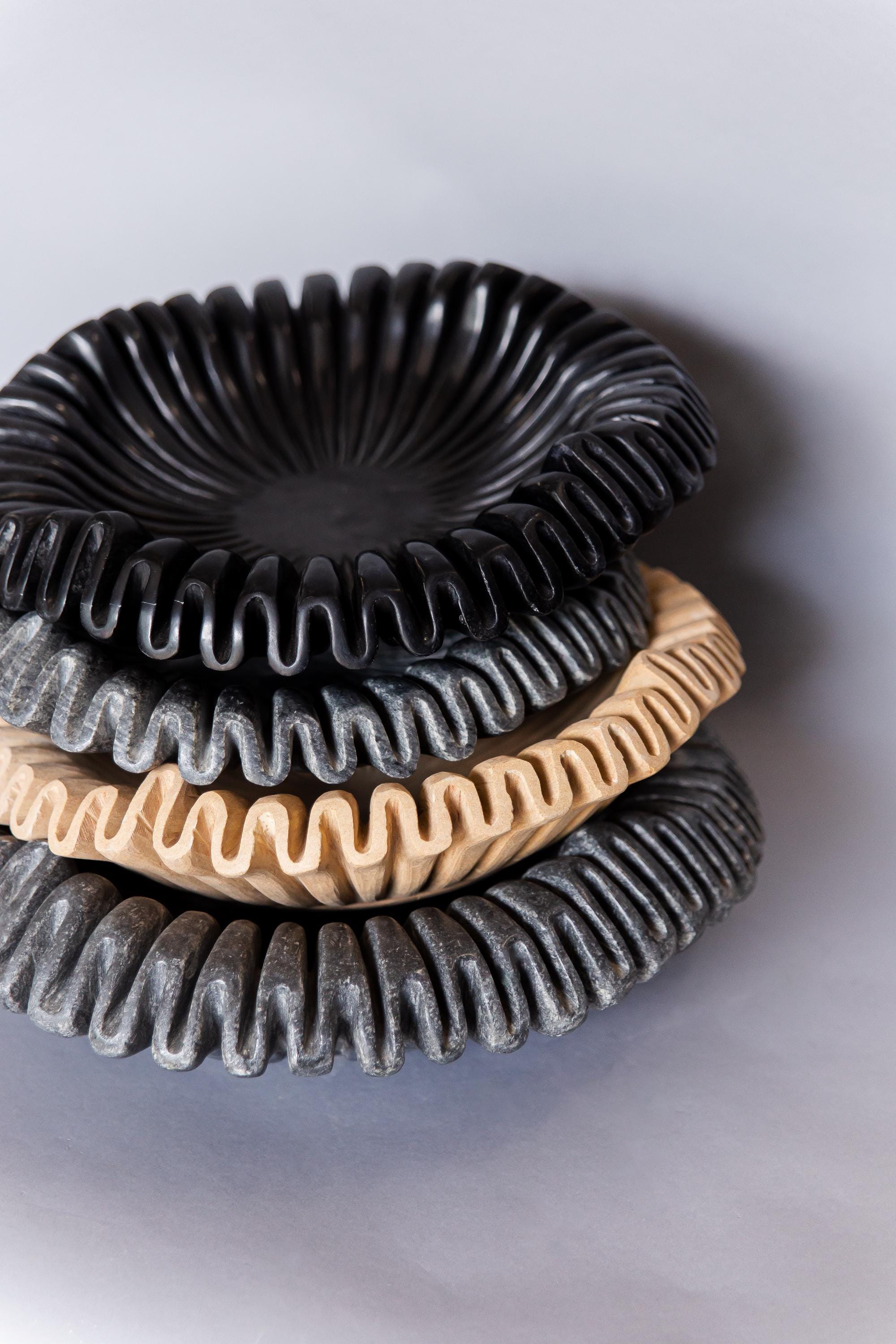 Marble Ruffle Bowl | Ruffle Bowl 9” - Etsy