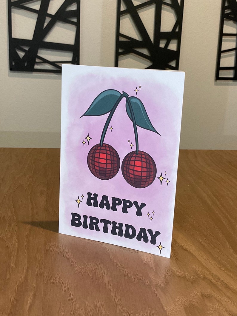 Disco Cherries Birthday Card | Happy Birthday | Birthday Cards | Cute ...