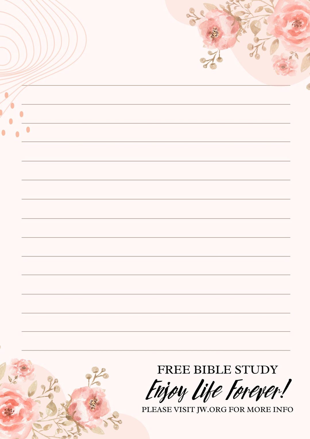 Enjoy Life Forever | Free Bible Study | Letter Writing JW | Printable ...