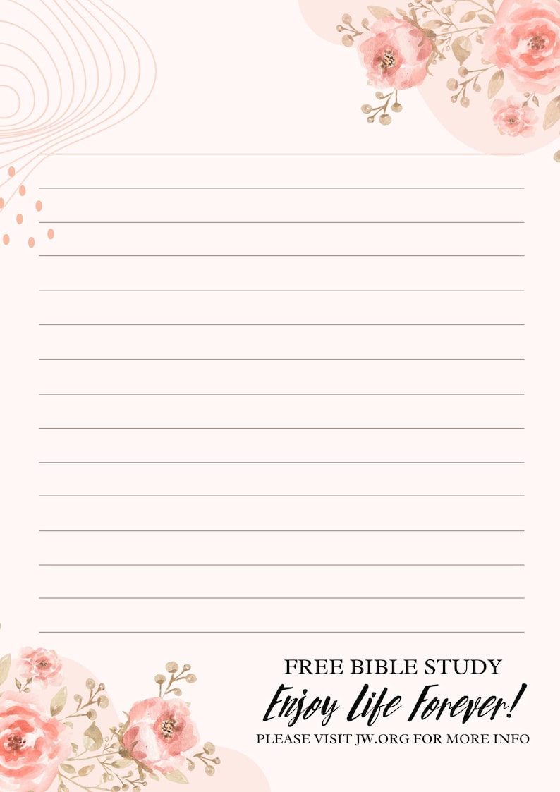 Enjoy Life Forever | Free Bible Study | Letter Writing JW | Printable ...