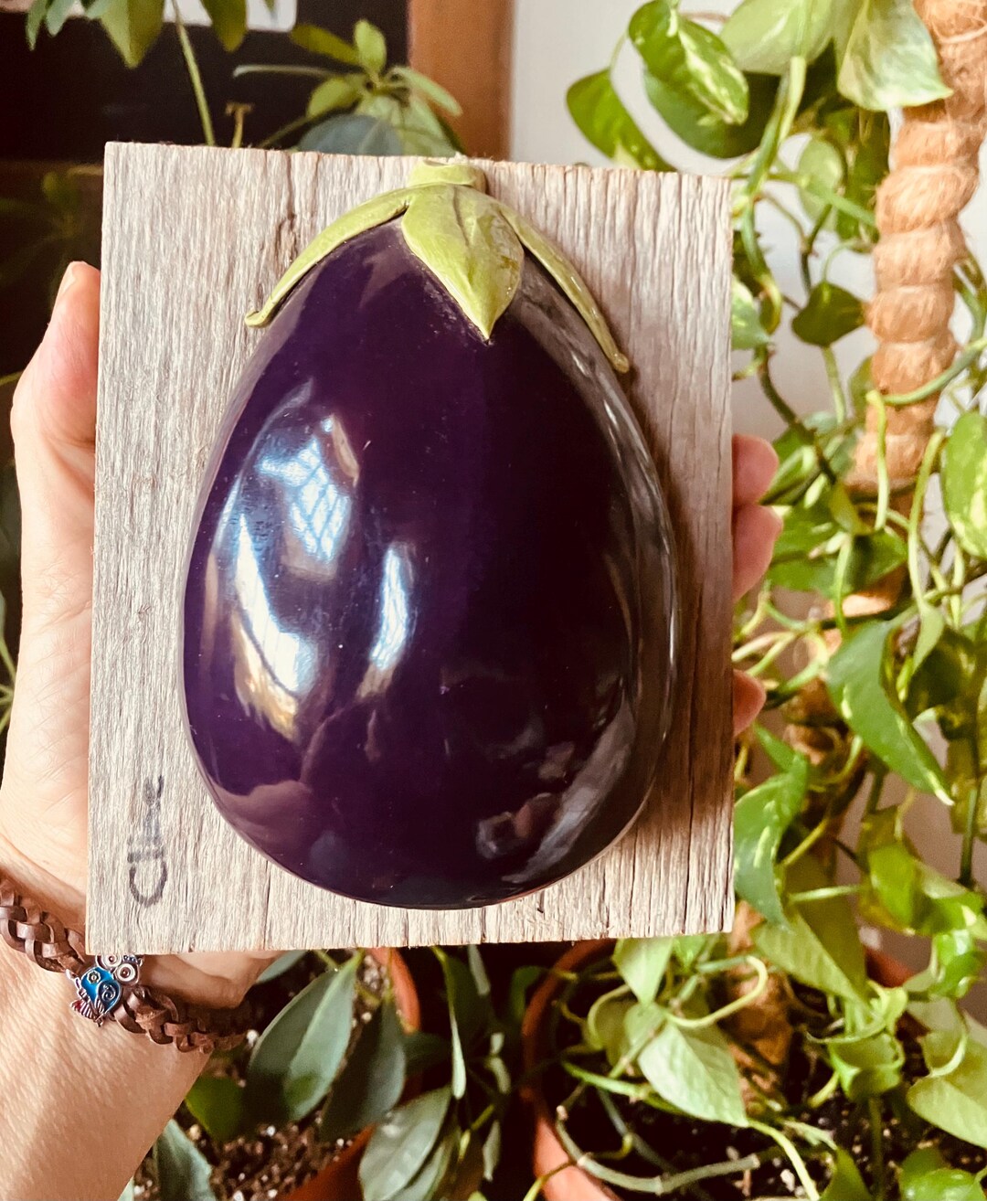 Vintage Carole Cline Ceramic Eggplant, Hand Sculpted Original ...
