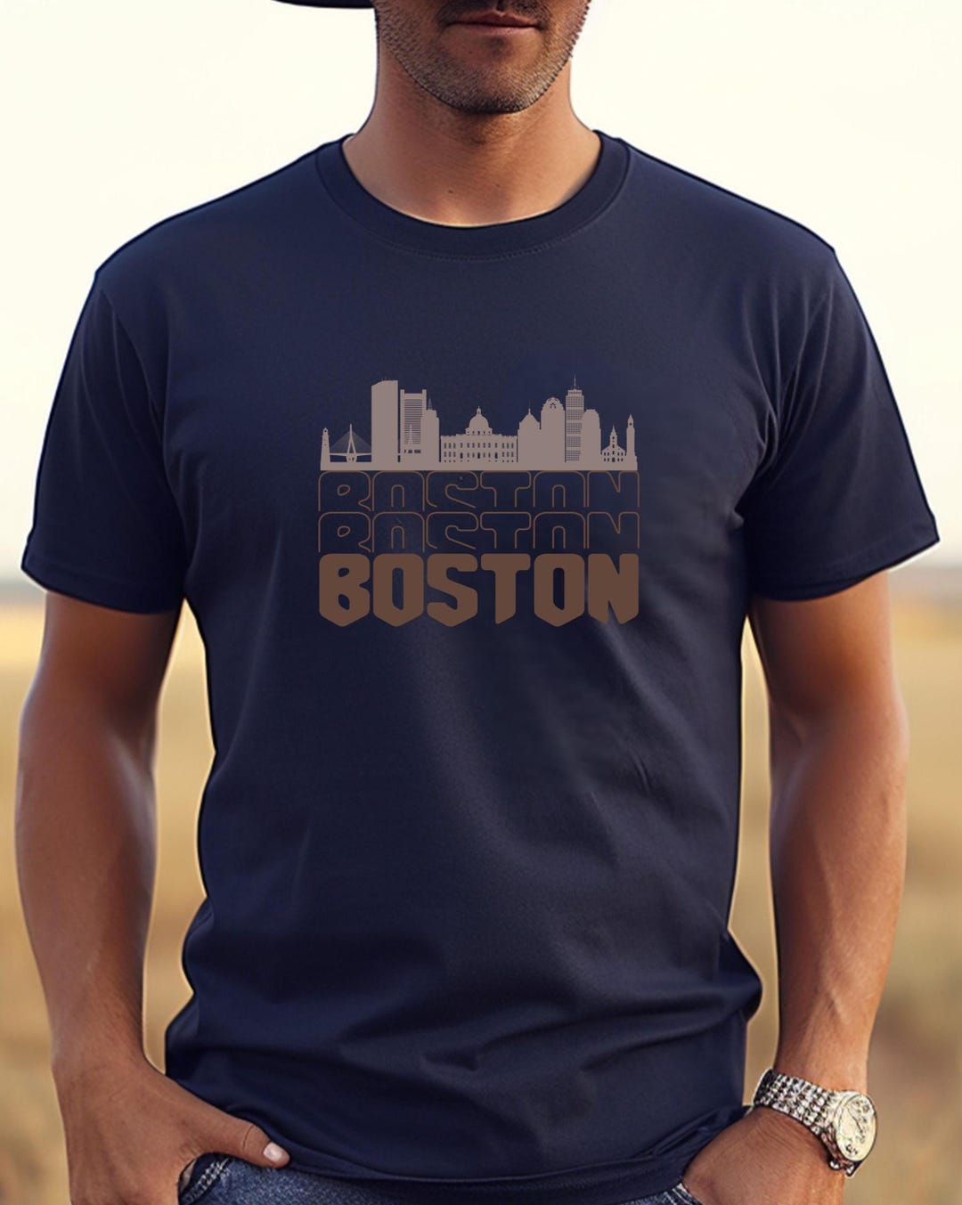 Boston Skyline Unisex Graphic Tshirt Casual Weekend Apparel Urban ...