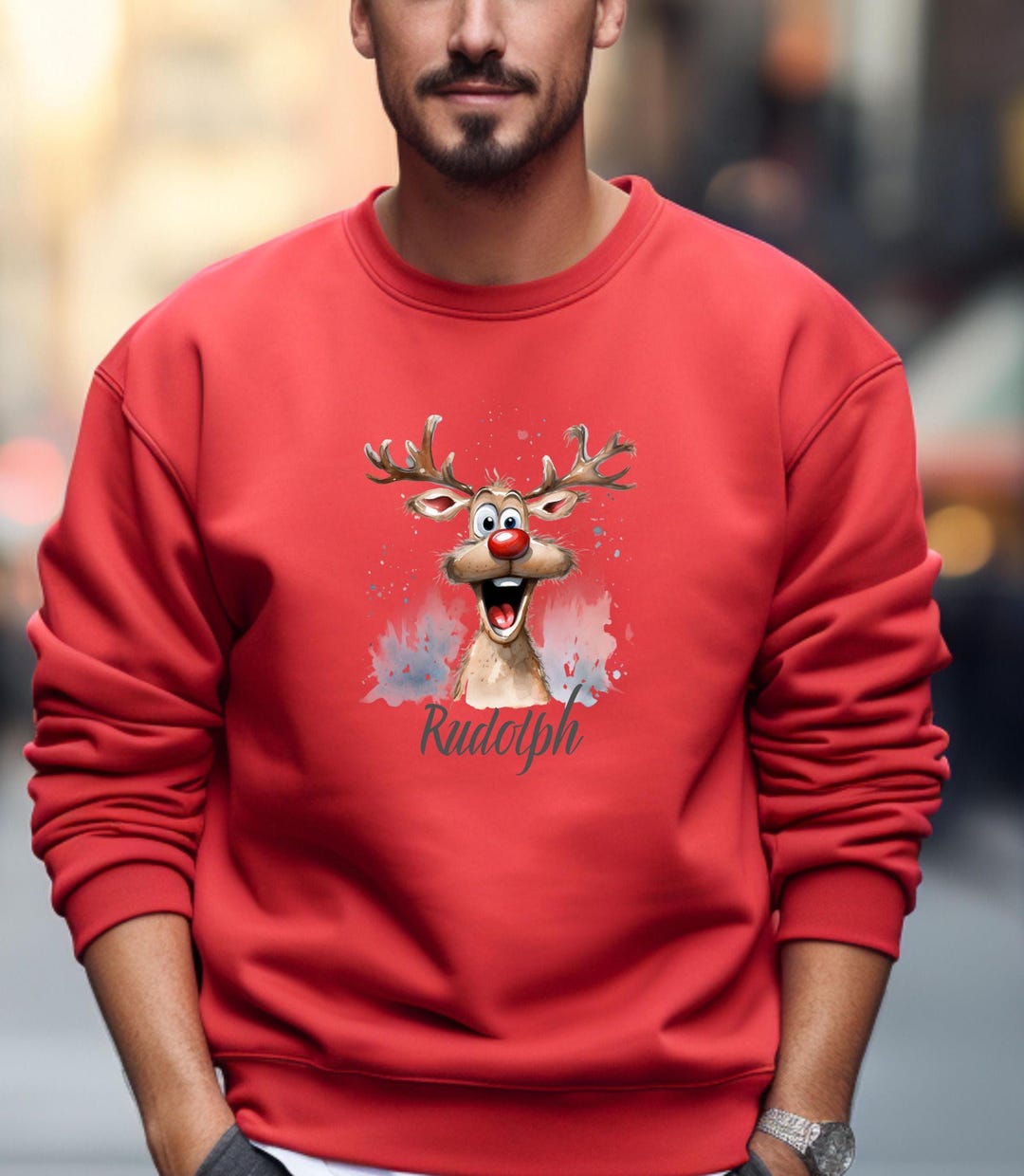Rudolph Christmas Pullover Holiday Sweatshirt Secret Santa Gift ...