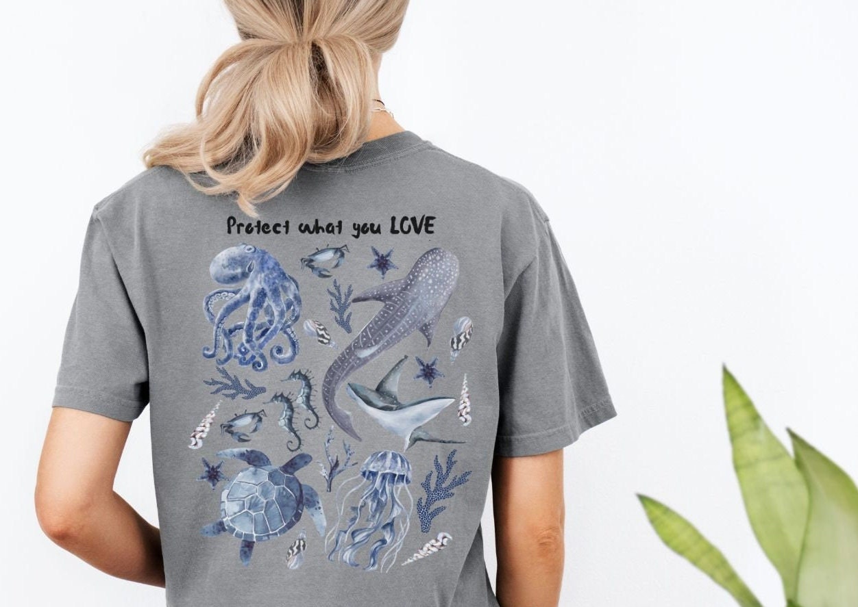 Sea Creatures Shirt Gift Unique Design Beach Themed Tees Gift Mens ...