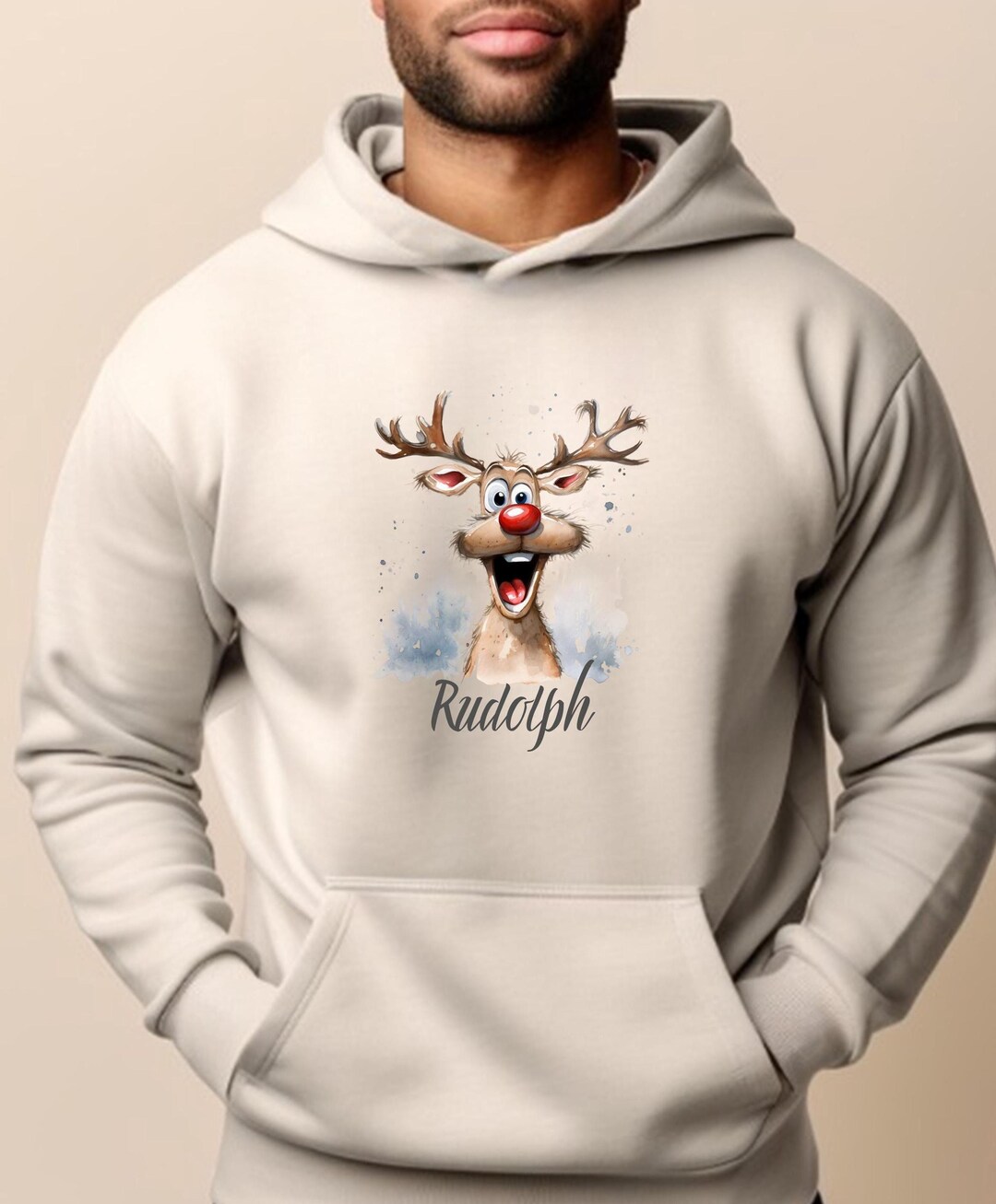 Rudolph Christmas Hoodie Holiday Sweatshirt Secret Santa Gift Christmas ...