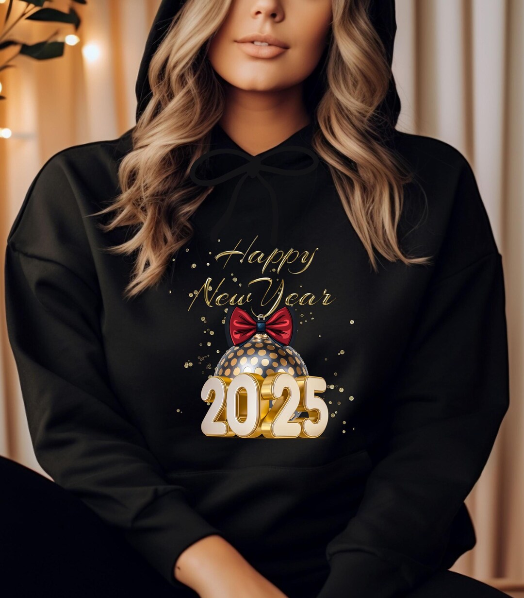 Happy 2025 New Year Drop Ball Unisex Hoodie Cozy Pullover for Winter ...
