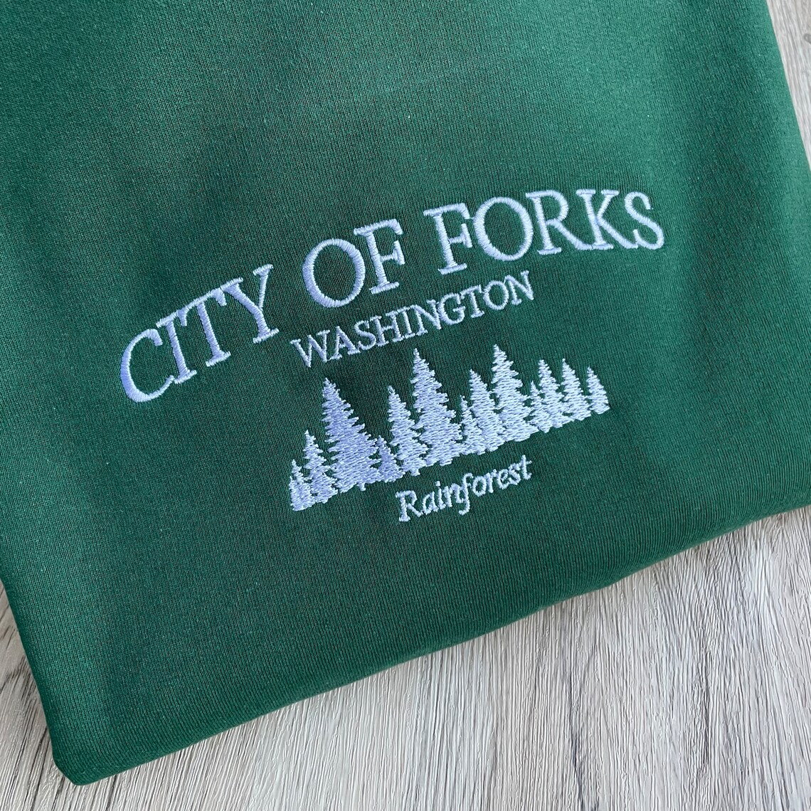 City of Forks Embroidered Sweatshirt - Twilight Saga Style - Etsy