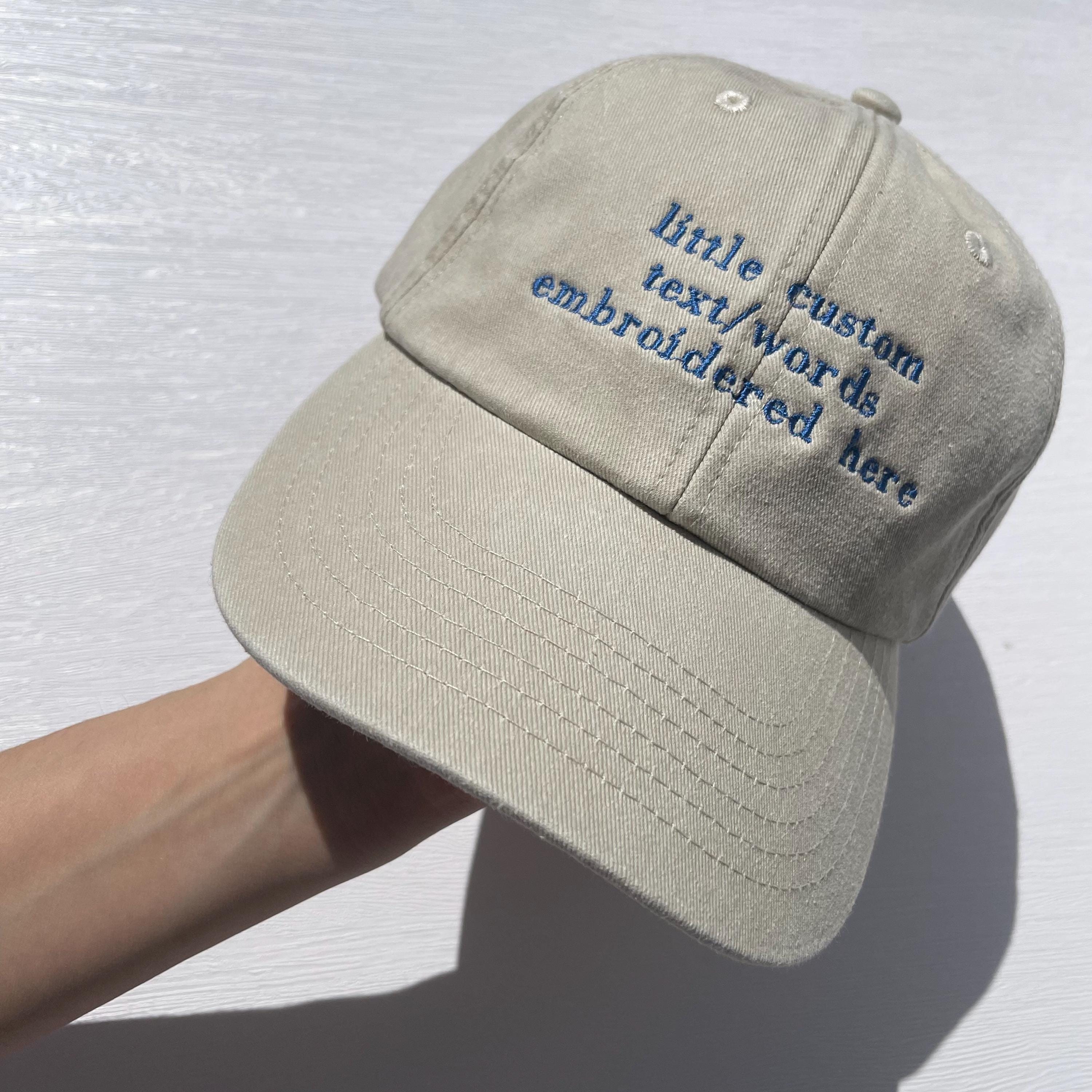 Custom Embroidered Cotton Dad Cap - Personalized Text Vintage Style - Etsy