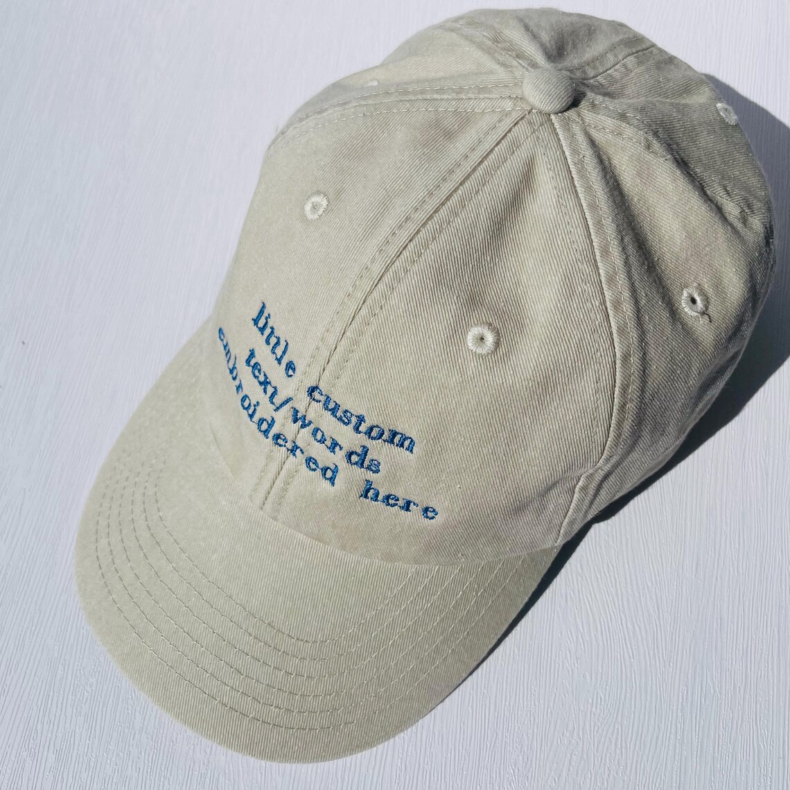 Custom Embroidered Cotton Dad Cap - Personalized Text Vintage Style - Etsy