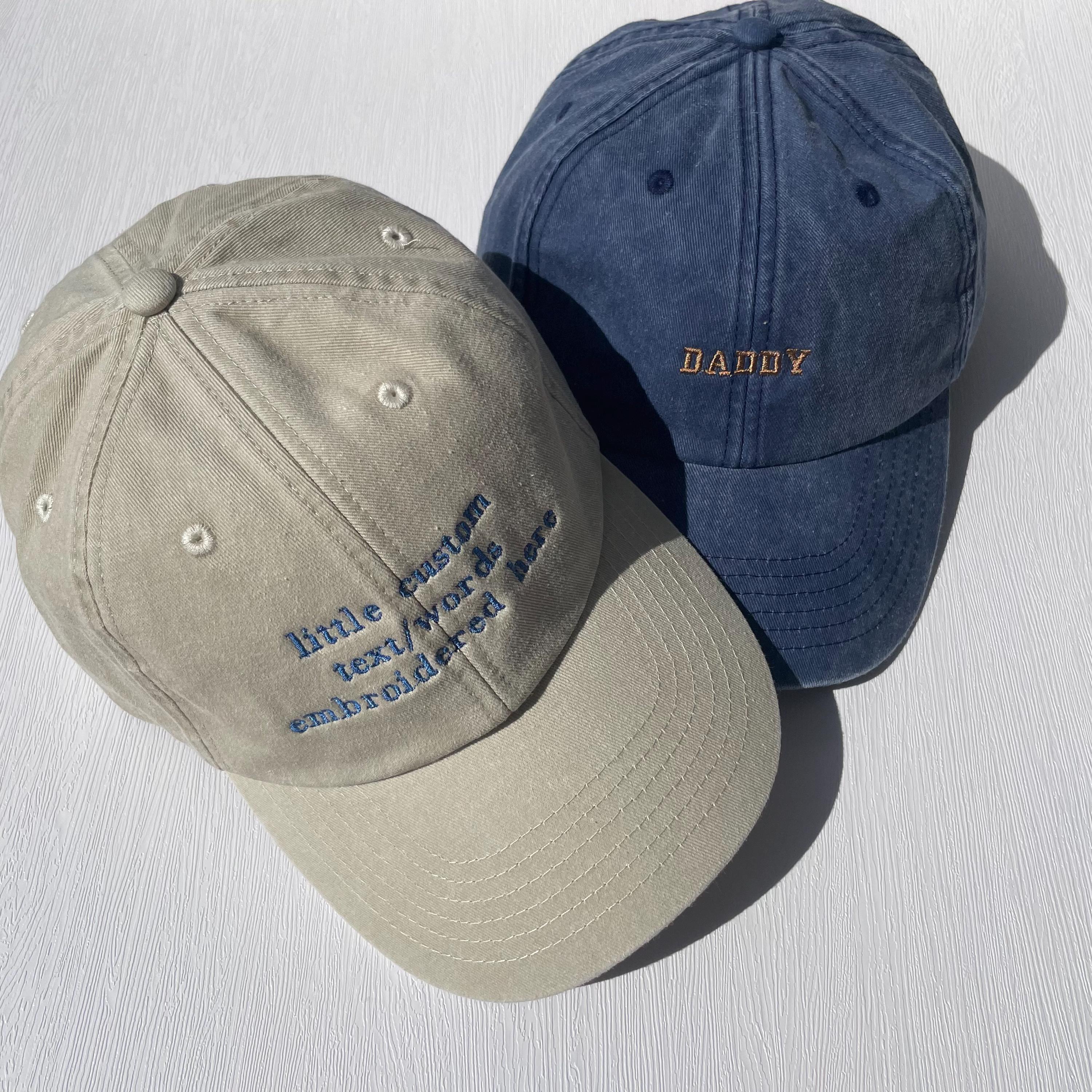 Custom Embroidered Cotton Dad Cap - Personalized Text Vintage Style - Etsy