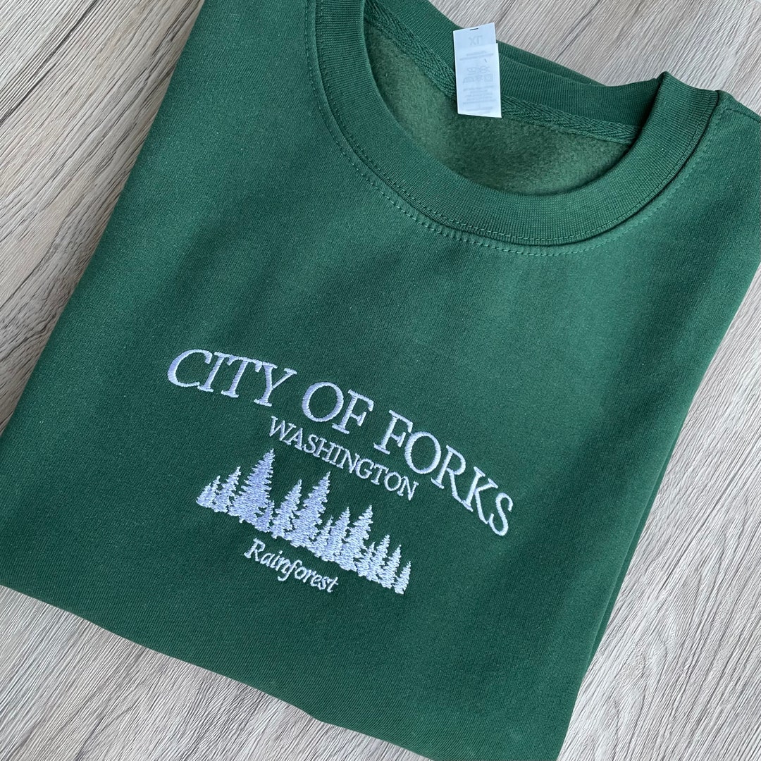 City of Forks Embroidered Sweatshirt - Twilight Saga Style - Etsy