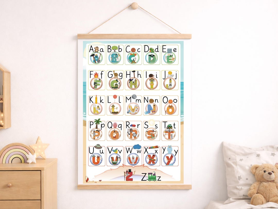 Alonie's Alphabet Poster DIN A3 – Playful Letter Learning for Children ...