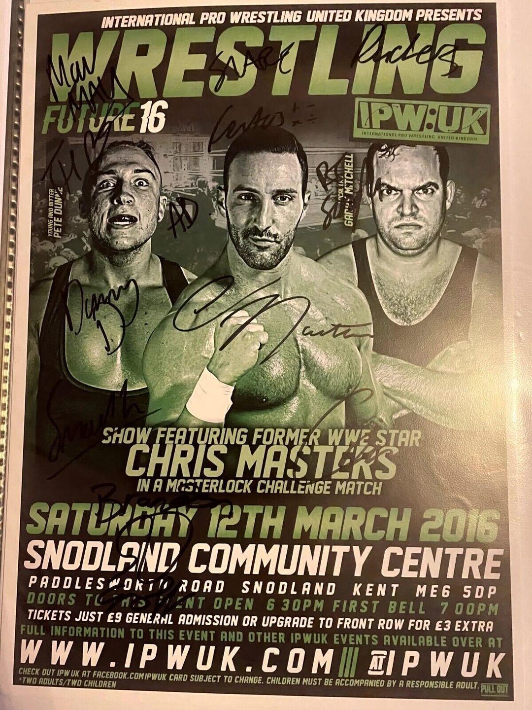 Signed A4 Wrestling Poster - FT. Former WWE Star Chris Masters Plus ...