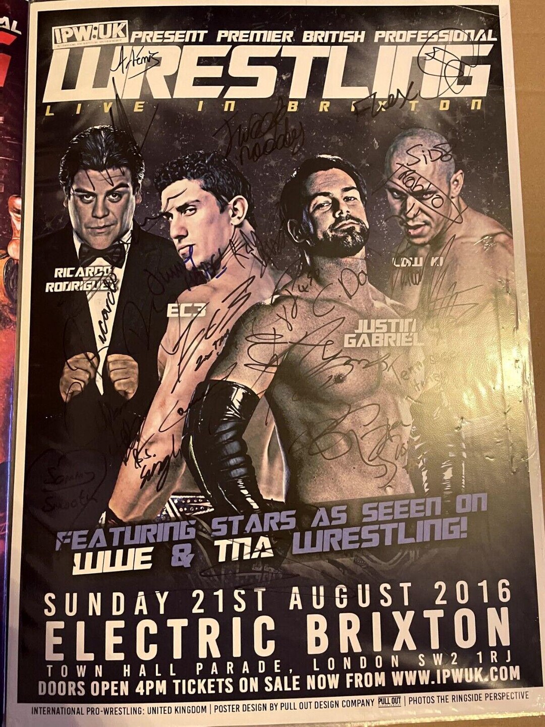 Signed A3 Wrestling Poster - FT. Former WWE Stars EC3, Justin Gabriel ...